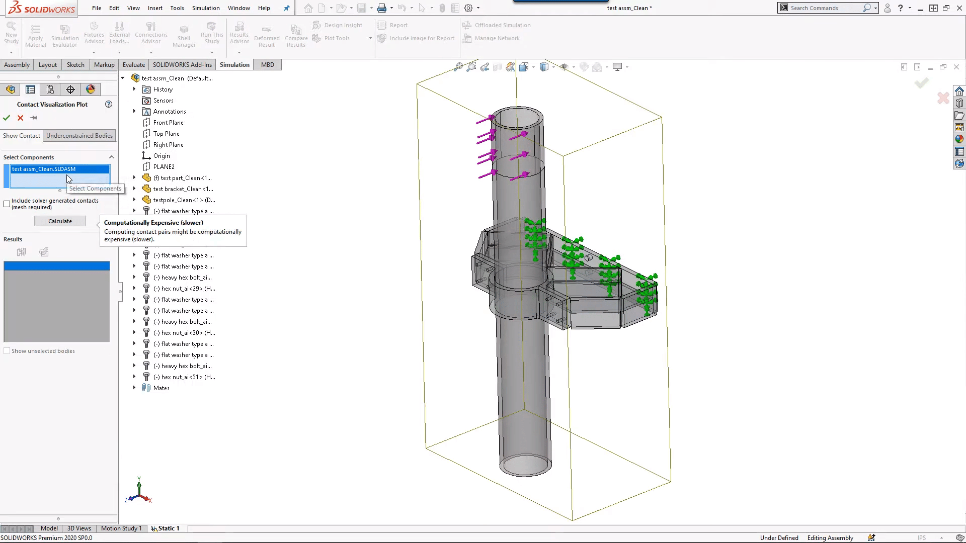 How To Visualize Contacts in SOLIDWORKS Simulation